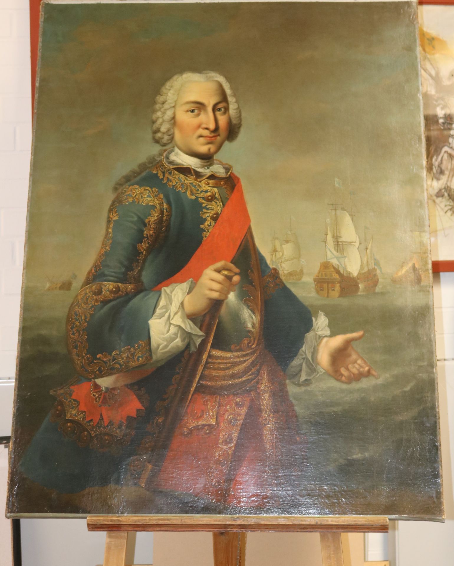 Lucas C. Pfandzelt, Porträt des Admirals Peter von Sivers, 1755, Corona ...
